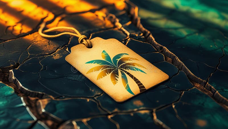 A Stylized Tag Resting on a Cracked Surface Stock Illustration ...