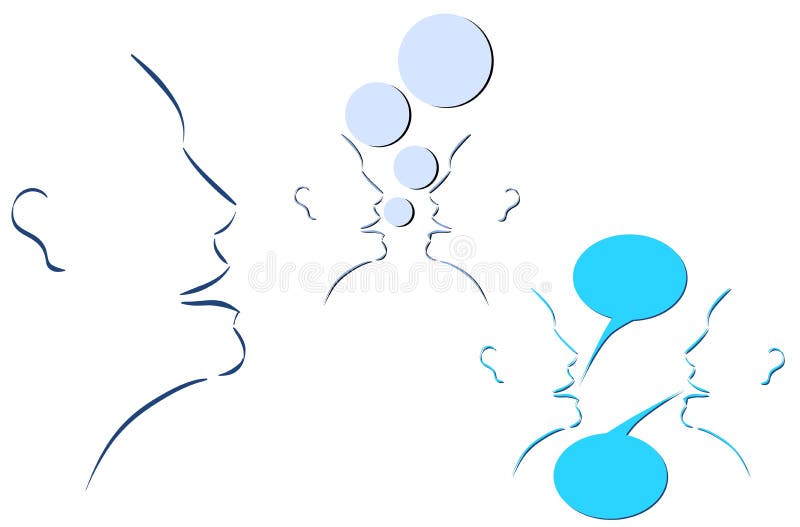 Stylized Talking Faces Isolated Stock Vector - Illustration of isolated ...