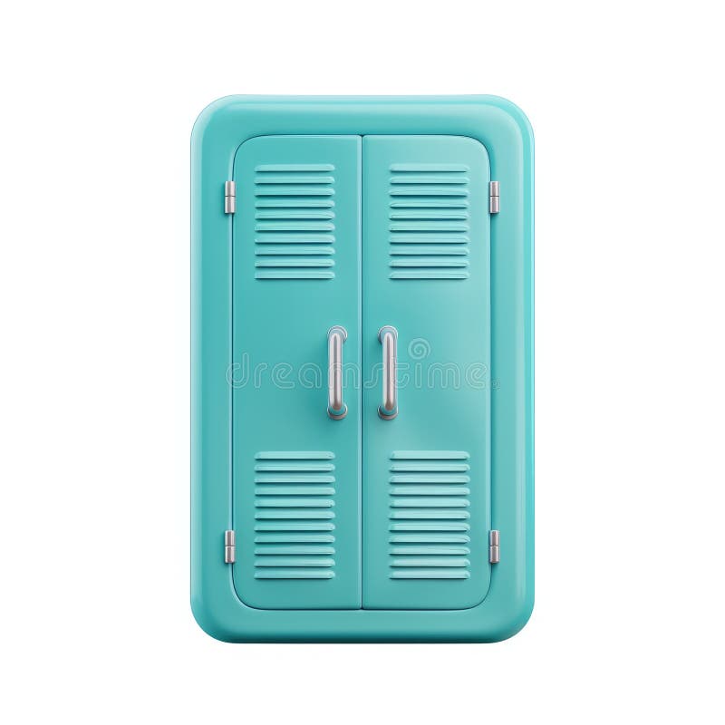 Teal Locker, School Storage, Double Doors, Vintage Style Stock ...