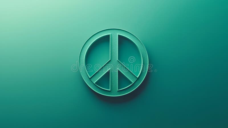 Stylized Teal Peace Symbol on a Smooth Background Stock Illustration ...