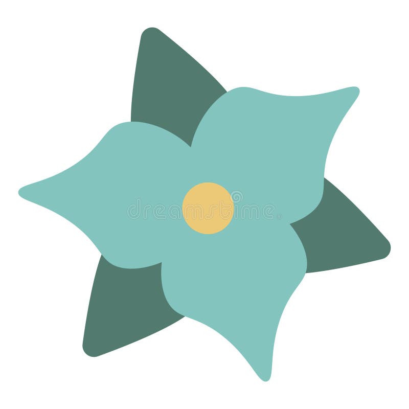 Stylized Teal Star Flower. Vector Stock Vector - Illustration of floral ...