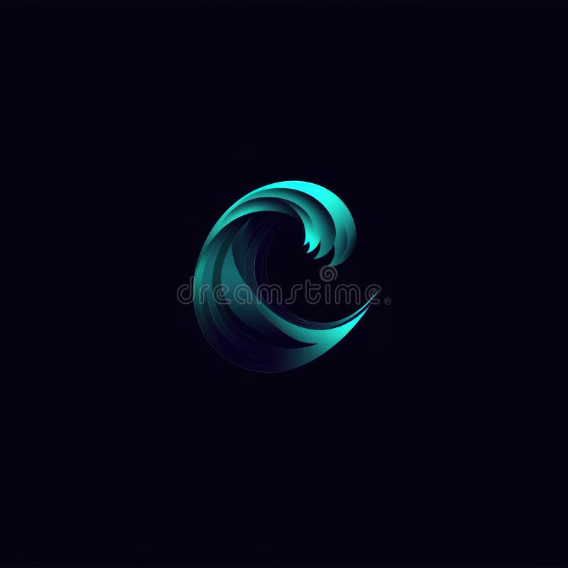Abstract Teal Wave Logo stock illustration. Illustration of modern ...