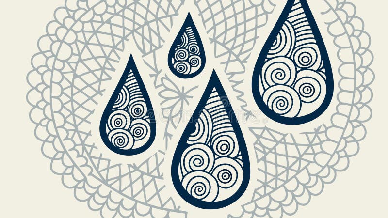 Stylized Teardrop Patterns, Abstract Liquid Art, Vector Design ...