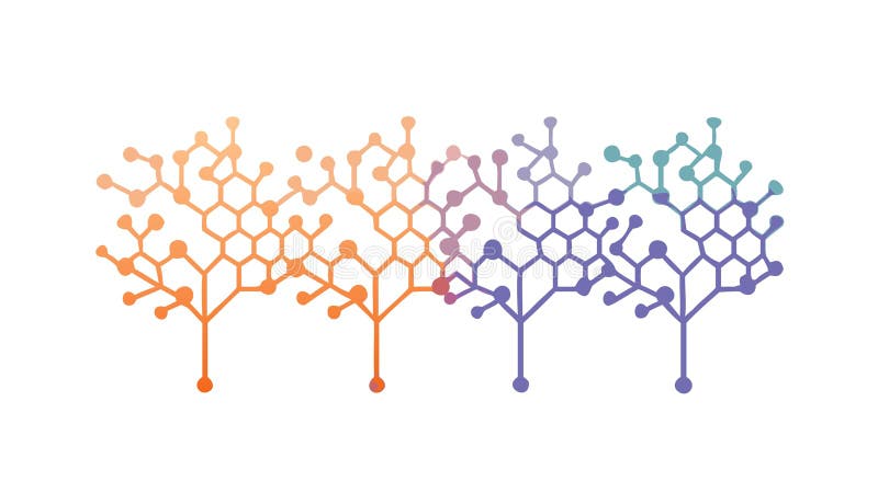 Stylized Tech Tree Network: Digital Growth and Interconnected System, Vector Design Generative ...