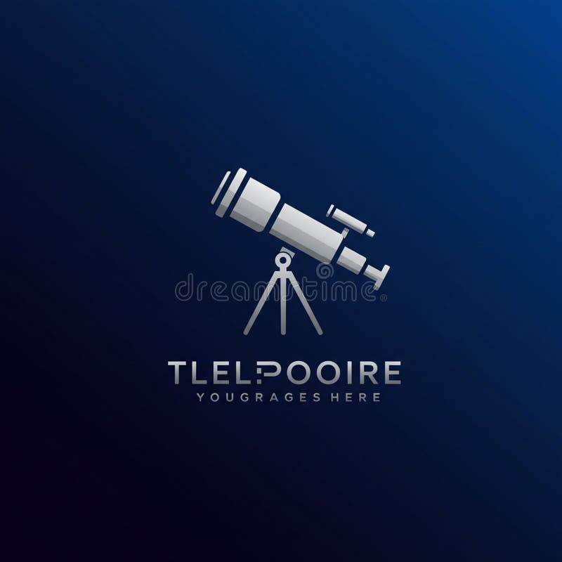 A Stylized Telescope Logo on a Gradient Blue Background. it Features a ...
