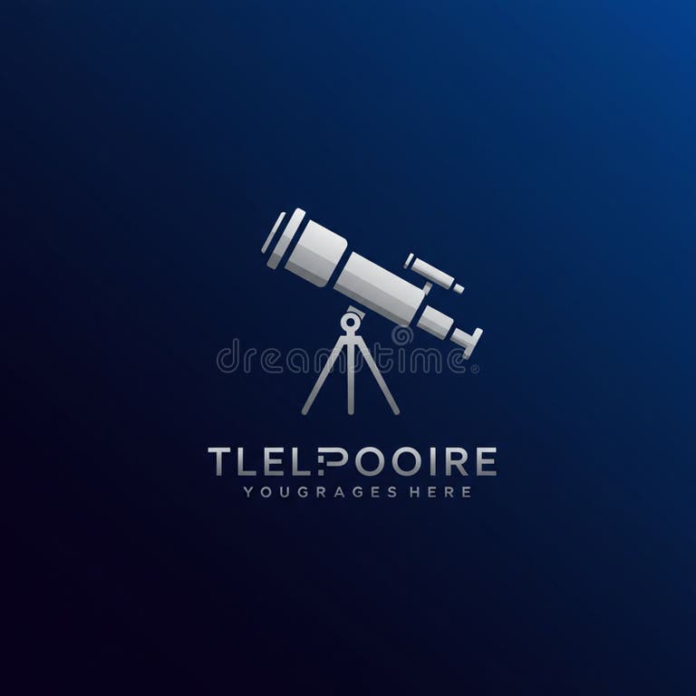 A Stylized Telescope Logo on a Gradient Blue Background. it Features a ...