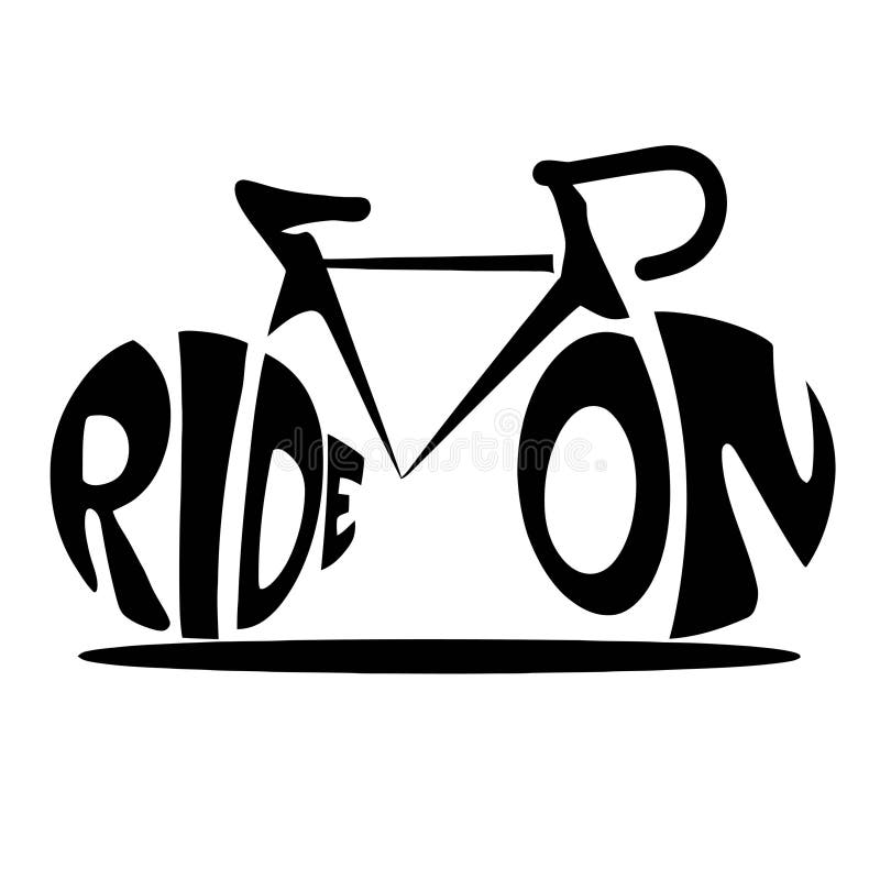 Stylized Text Creatively Forms the Shape of a Bicycle, with the Words ...