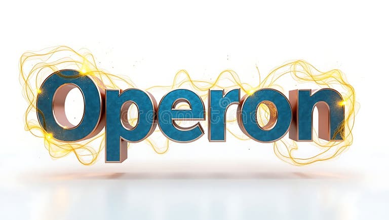 Stylized Text of Operon with Glowing Effects Against a White Background ...