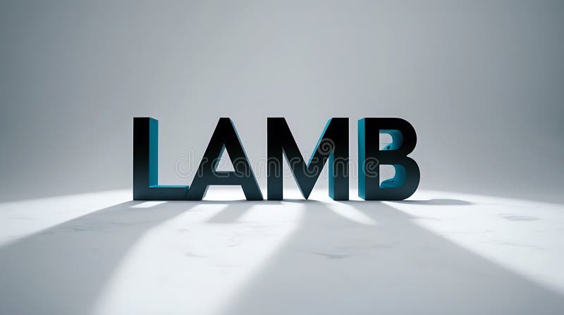 Stylized Text Representation of the Word Lamb with Shadow Effects Stock ...