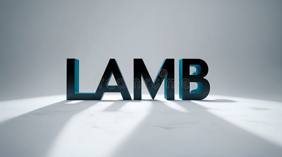 Stylized Text Representation of the Word Lamb with Shadow Effects Stock ...