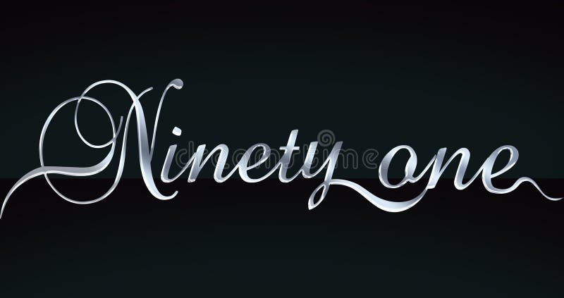 91 in Silver Words stock photo. Illustration of undefined - 378817192