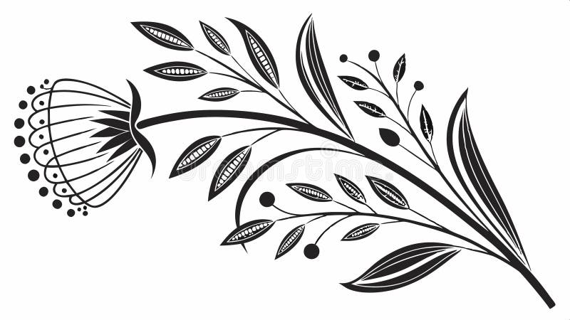 Stylized Thistle Flower, Modern Botanical Design for Graphic Accents ...