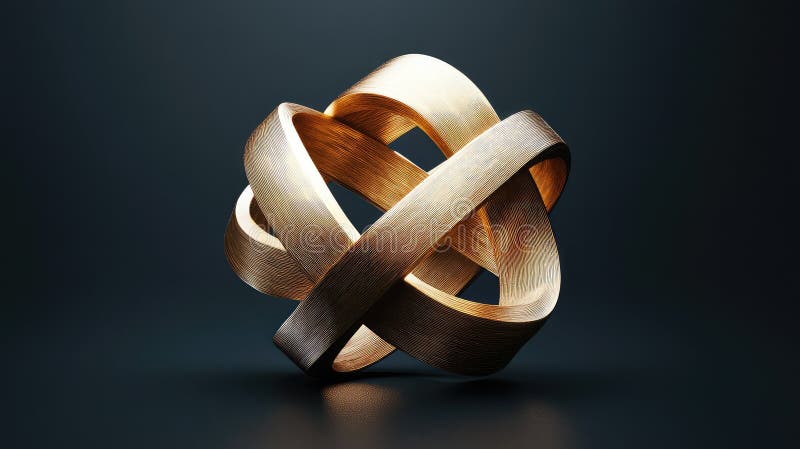 Stylized Three-Dimensional Logo with Interconnected Geometric Shapes in ...