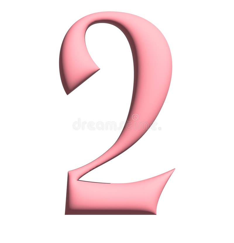 Stylized Three-dimensional Pink Numbers from 0 To 9, Clipart Stock ...
