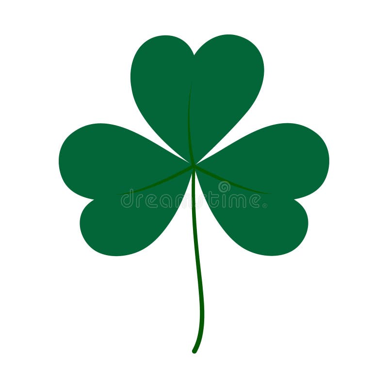 Stylized Three Leaf Clover Leaf in Trendy Green Shades. Design Element ...