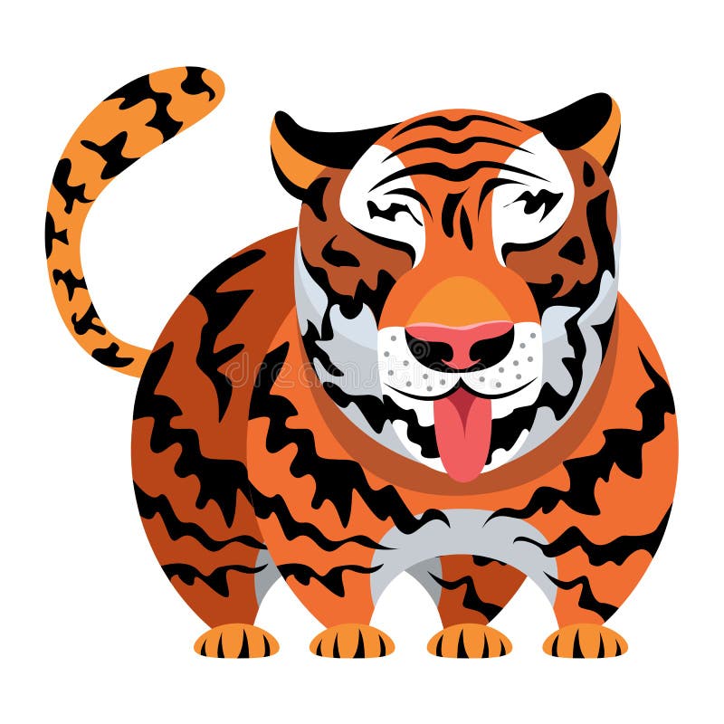 Stylized Tiger. Cartoon Character. Cat Stock Vector - Illustration of ...