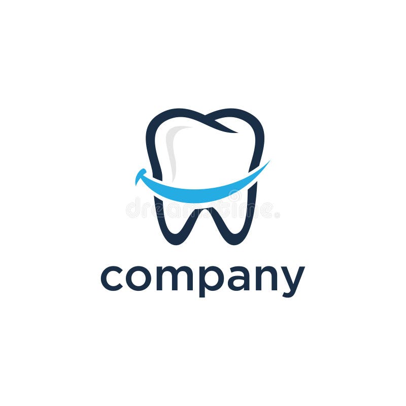 Stylized Tooth with a Blue Swoosh Stock Vector - Illustration of design ...