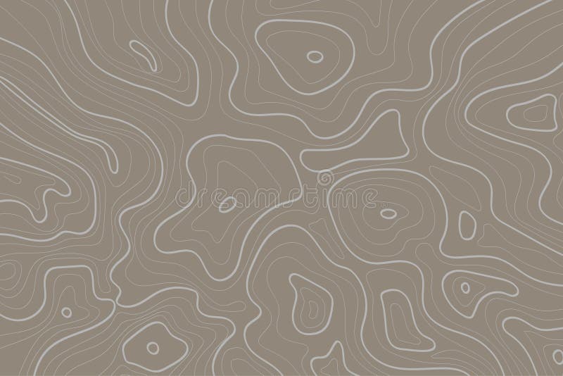 Stylized Topographic Contours in Lines and Brown. Vector Illustration ...