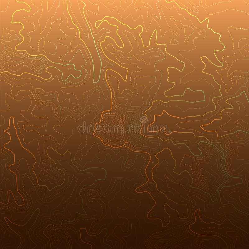 Stylized Topographic Map Outline Height in Lines and Contours. the ...