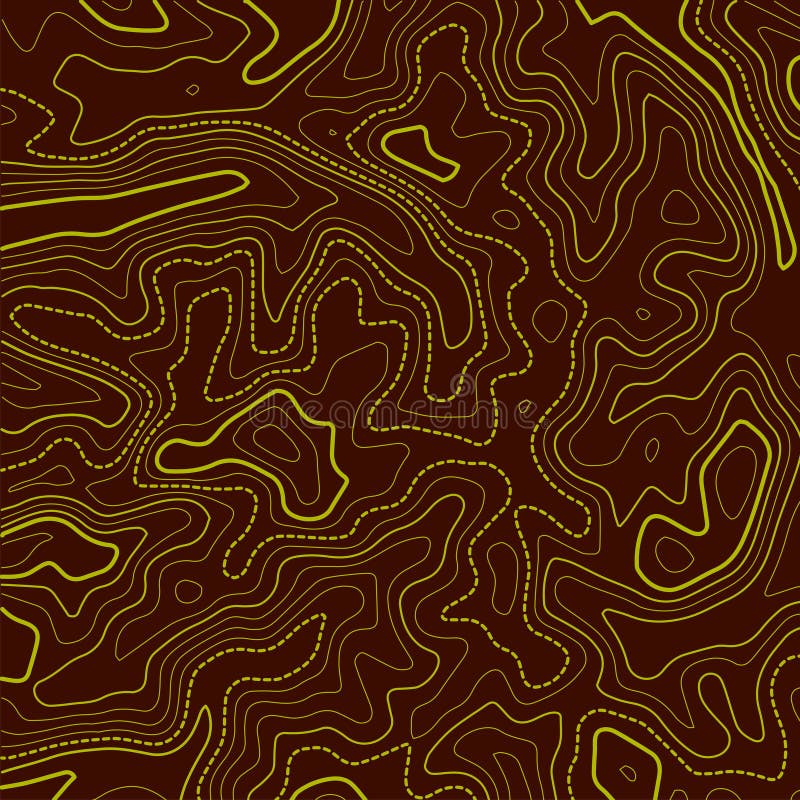 Stylized Topographic Map Outline Height in Lines and Contours. the ...