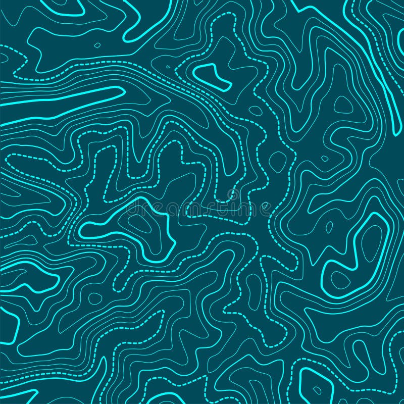 Stylized Topographic Map Outline Height in Lines and Contours. the ...