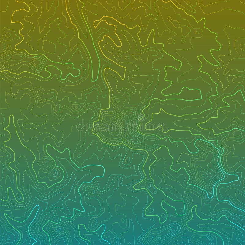 Stylized Topographic Map Outline Height in Lines and Contours. the ...