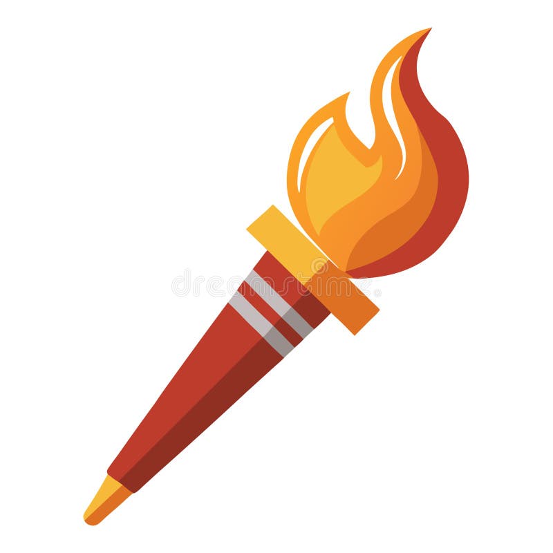 Stylized Torch Icon: Red and Orange Flame of Inspiration and Progress ...