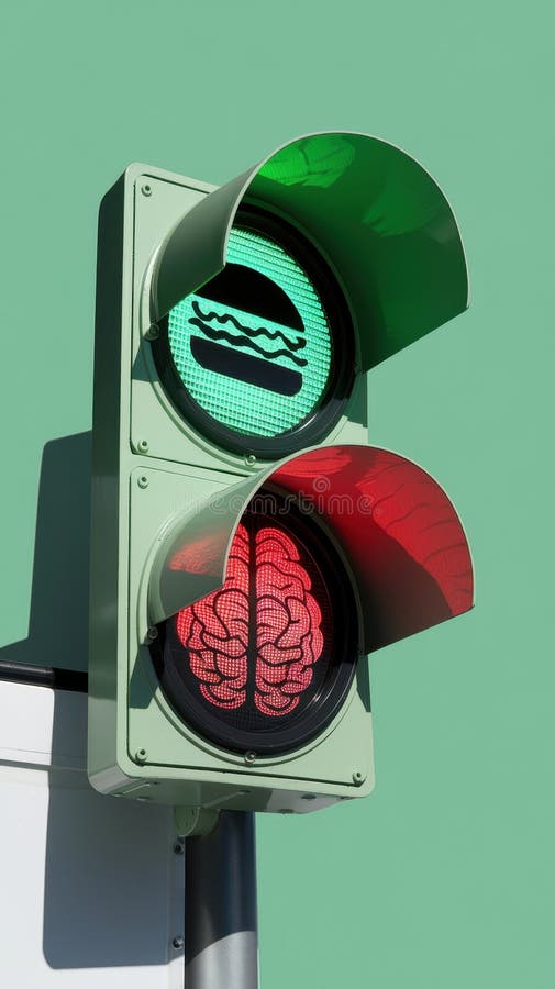 Stylized Traffic Light with Eye Symbol on Neutral Background Stock ...