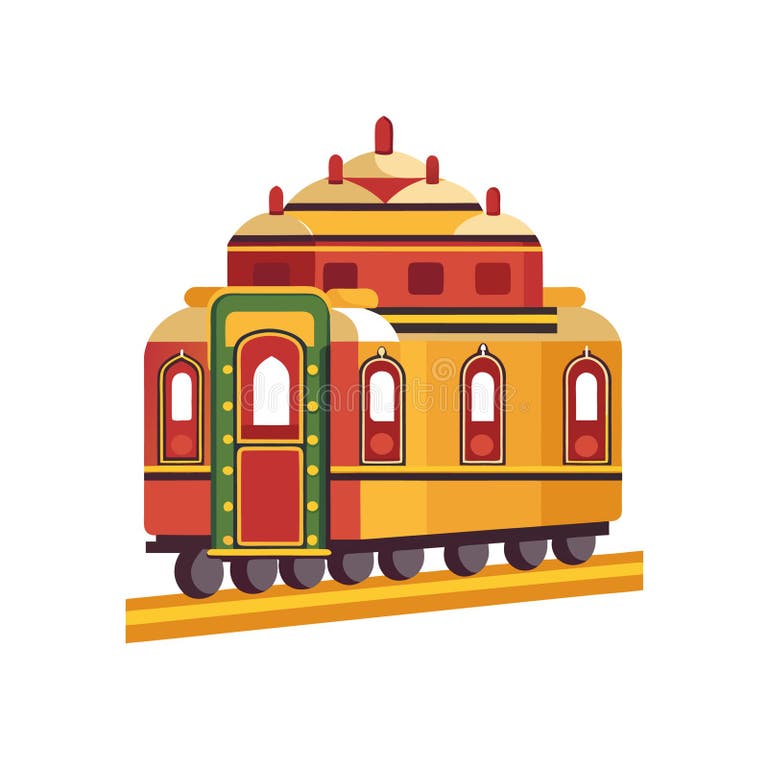 Stylized Train Car Vector Illustration on White Background Stock Photo ...