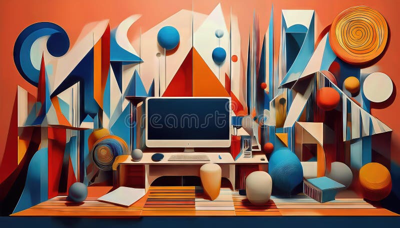 Stylized Transformation of Everyday Objects in a Cubist Manner Vibrant ...
