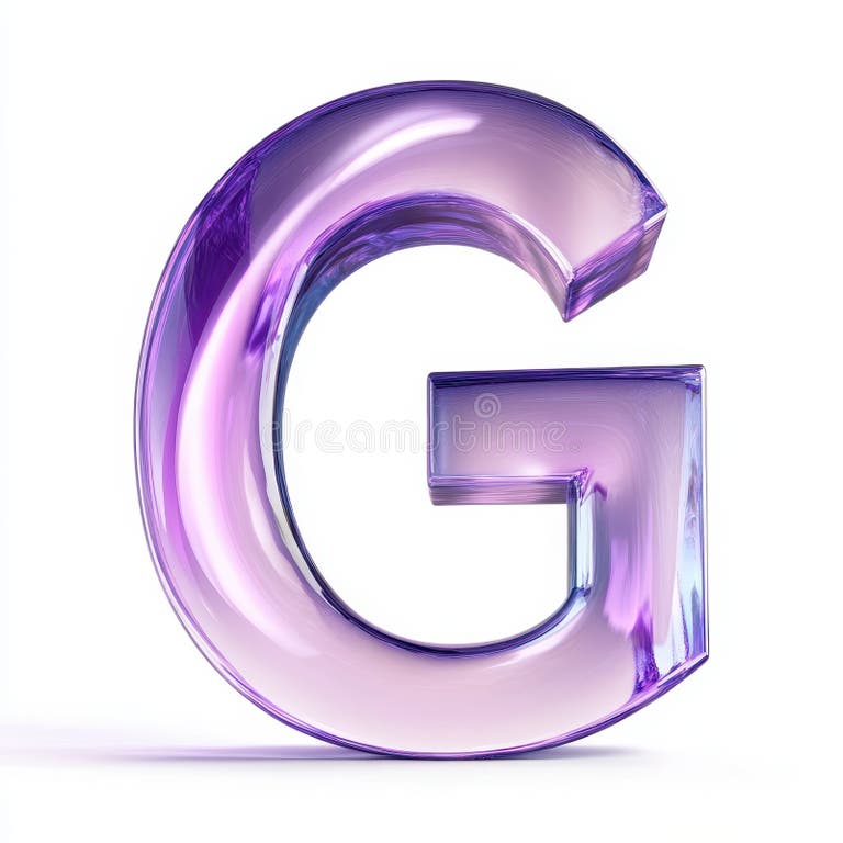 A Stylized, Translucent Purple Letter "G" with a Glossy Finish Stock ...