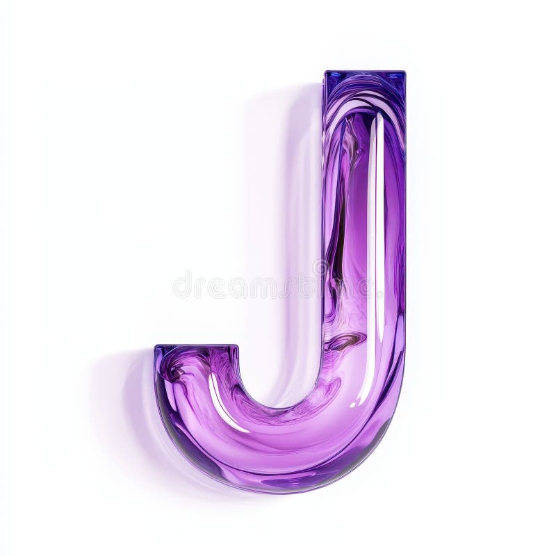 A Stylized, Translucent Purple Letter "J" with a Smooth, Modern Design ...