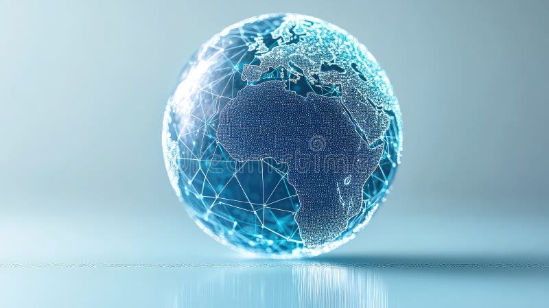 Stylized Transparent Globe Representing Global Connectivity with Focus ...
