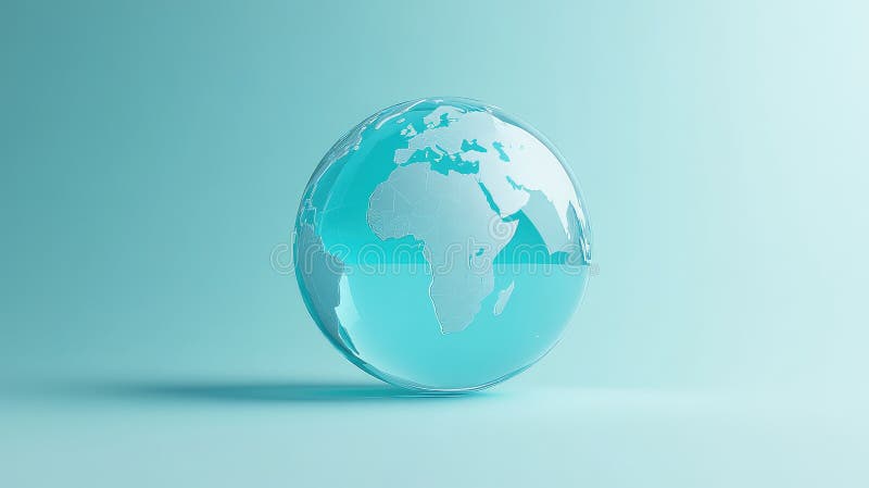 Stylized Transparent Globe Representing Global Connectivity with Focus ...