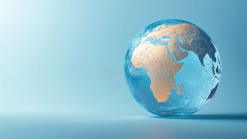 Stylized Transparent Globe Representing Global Connectivity with Focus ...