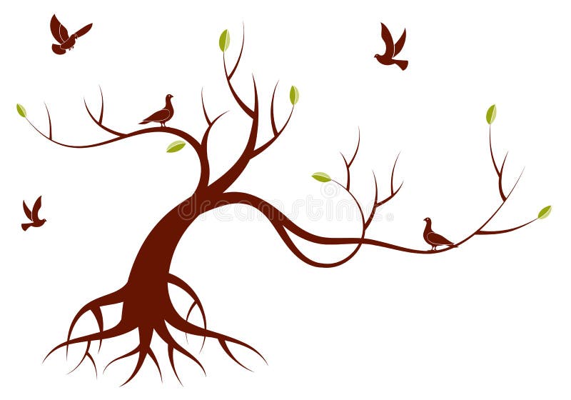 Tree with Birds stock vector. Illustration of inviting - 20357625