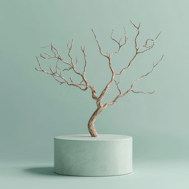 Stylized Tree on a Blue Background. 3d Vector Illustration Stock ...