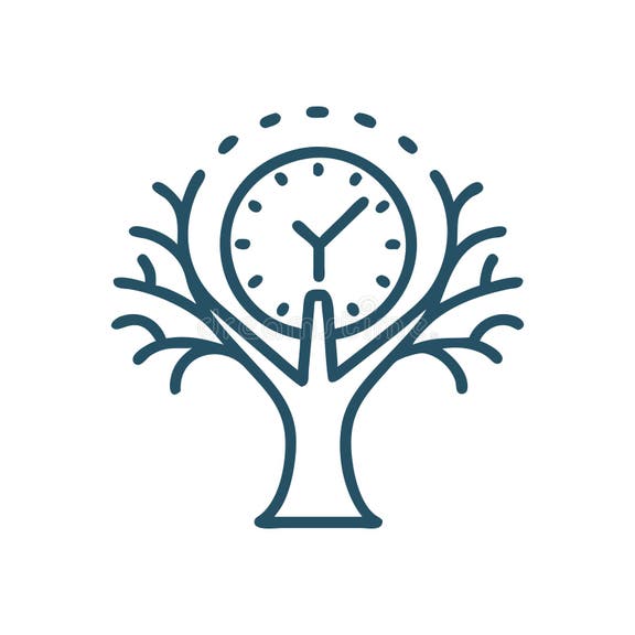 Time Management Tree Icon: Efficient Growth and Sustainable Development ...