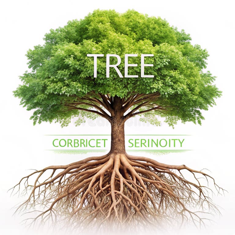 Abstract Tree with Roots stock illustration. Illustration of nature ...