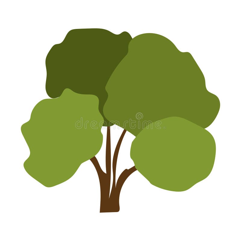 Stylized Tree in Flat Style. Vector Illustration Stock Vector ...