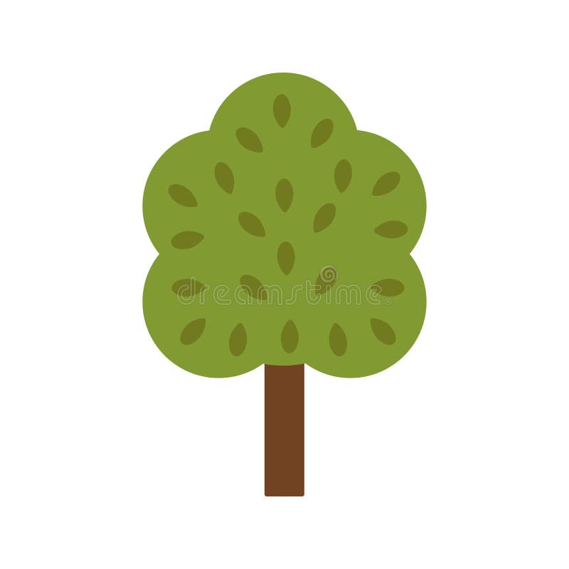 Stylized Tree in Flat Style. Vector Illustration. Stock Vector ...
