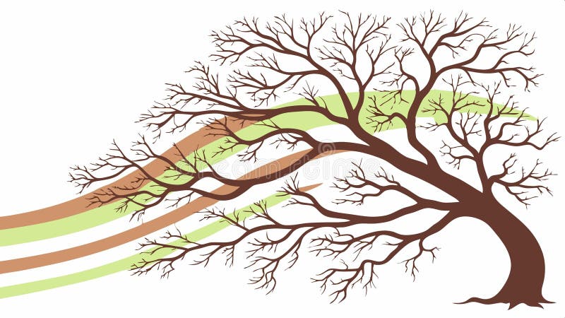 Stylized Tree with Flowing Branches, Organic Growth, Nature Inspired ...