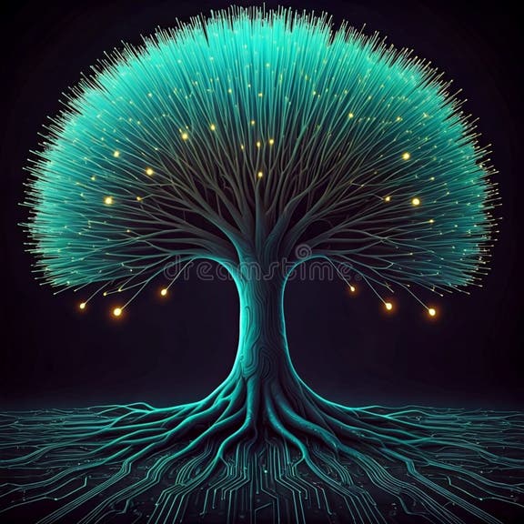 Tech Tree with Glowing Data Branches – Concept of Digital Roots and ...