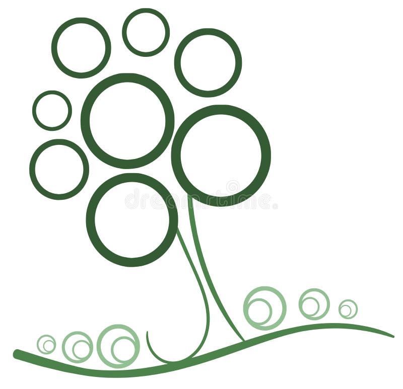 Stylized Tree With Value Symbols Isolated Stock Vector - Illustration ...