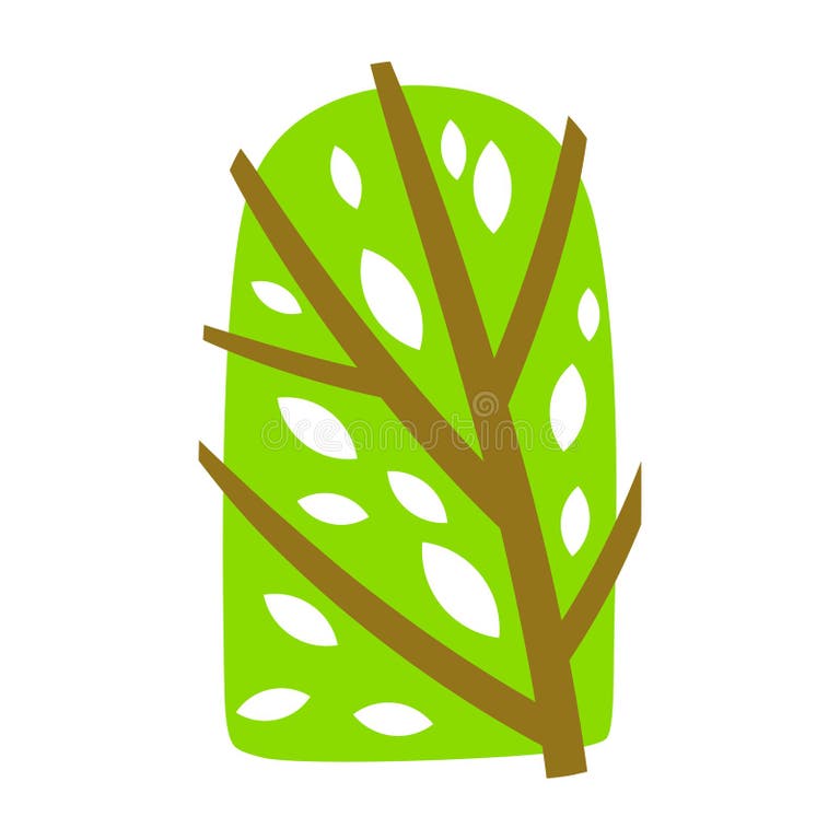 Stylized Tree with Leaves. Illustration or Concept for Emblem and ...
