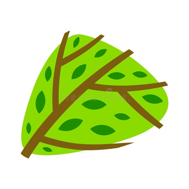 Stylized Tree with Leaves. Illustration or Concept for Emblem and ...