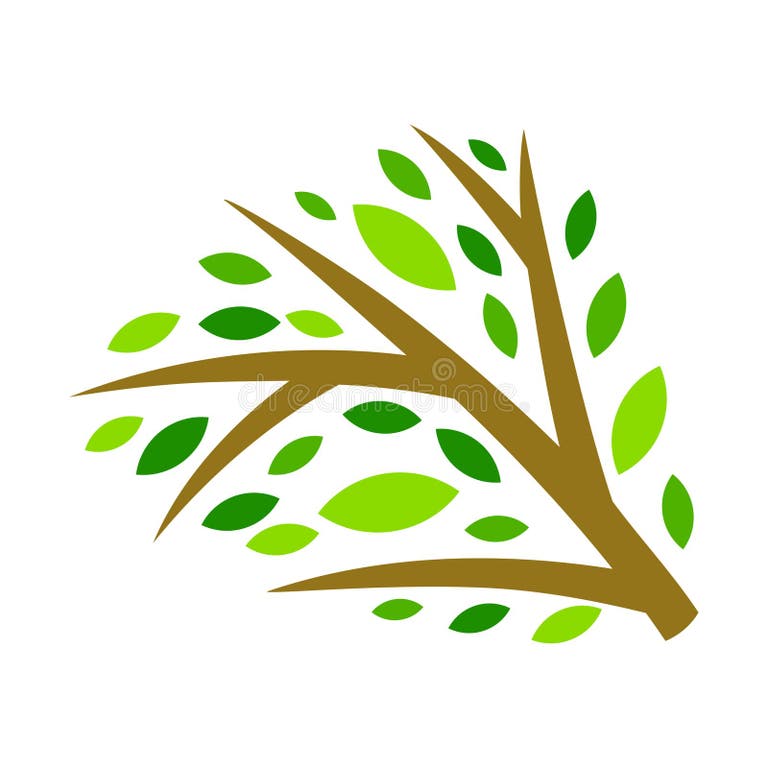 Stylized Tree with Leaves. Illustration or Concept for Emblem and ...