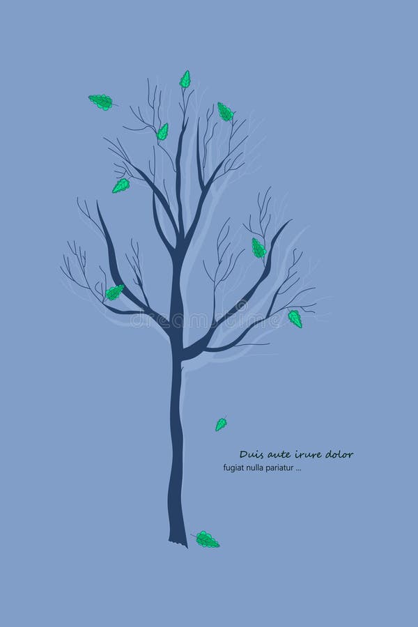 Stylized Tree with Leaves and Text Stock Vector - Illustration of ...