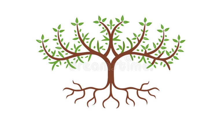 Stylized Tree of Life with Intricate Root System, Vector Design ...