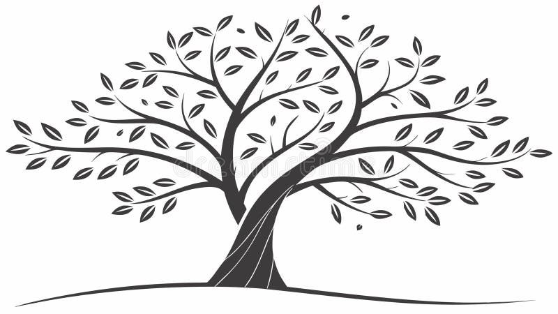 Stylized Tree Silhouette Nature Environment Vector, Vector Design ...